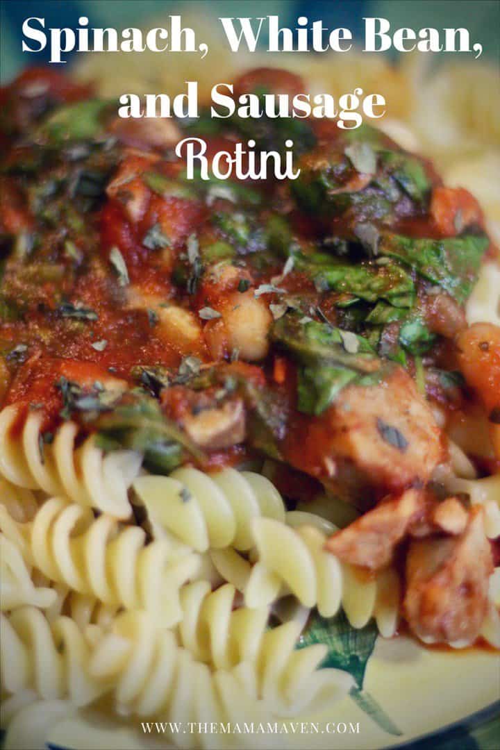 Spinach White Bean and Sausage Rotini Recipe - Easy Weeknight Dinner